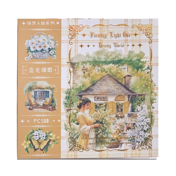 50 Sheets Townscape Scene PET Paper Sticker For Scrapbooking Journal ...