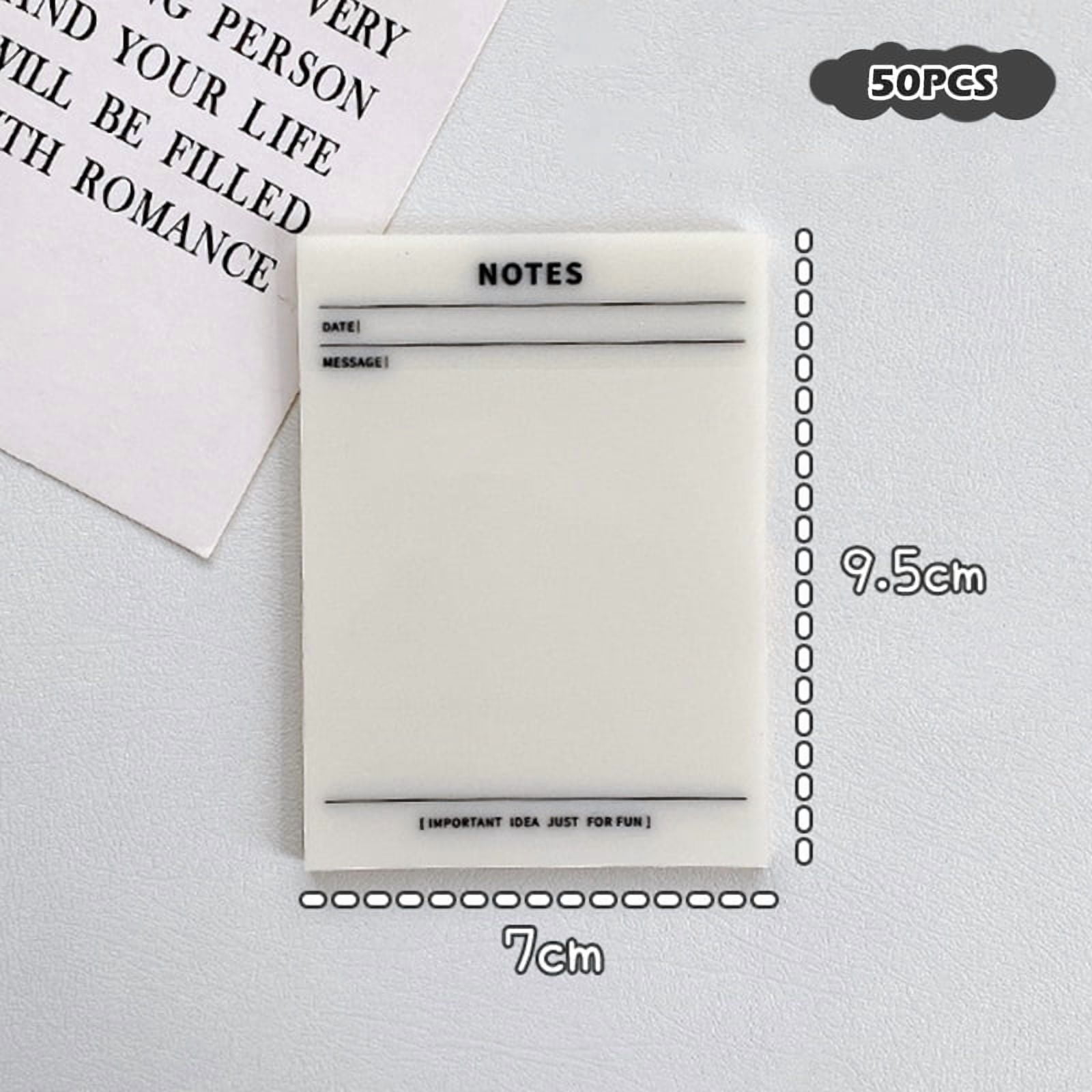 50 Sheets Transparent Grid Sticky Notes Waterproof Self-Adhesive ...