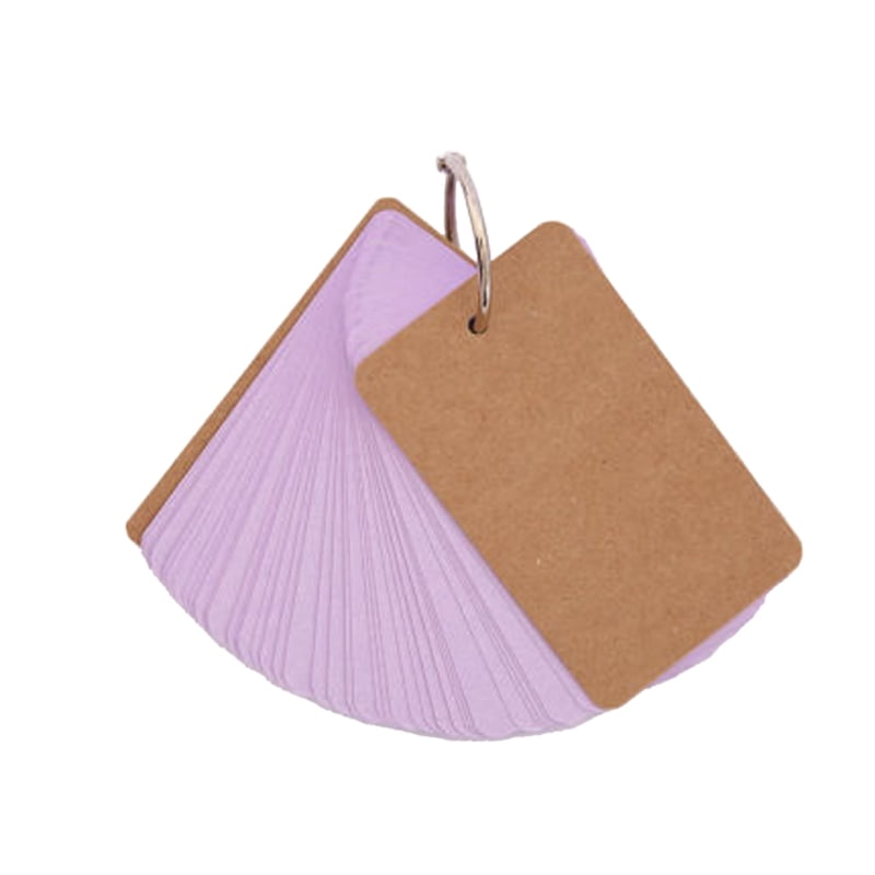 50 Sheets Unruled Index Cards with Binder Rings Punched Note Cards ...
