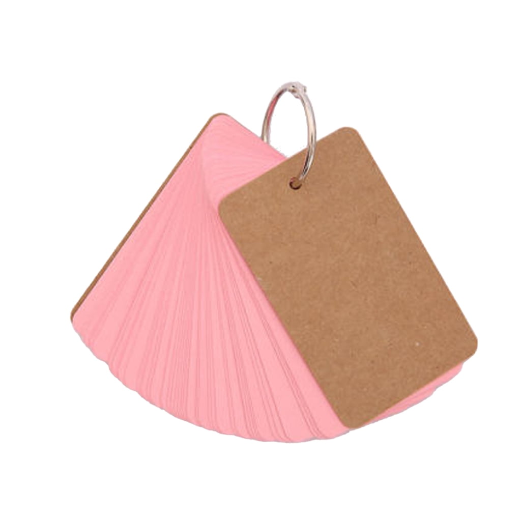 50 Sheets Unruled Note Cards with Binder Rings Unlined Study Card ...