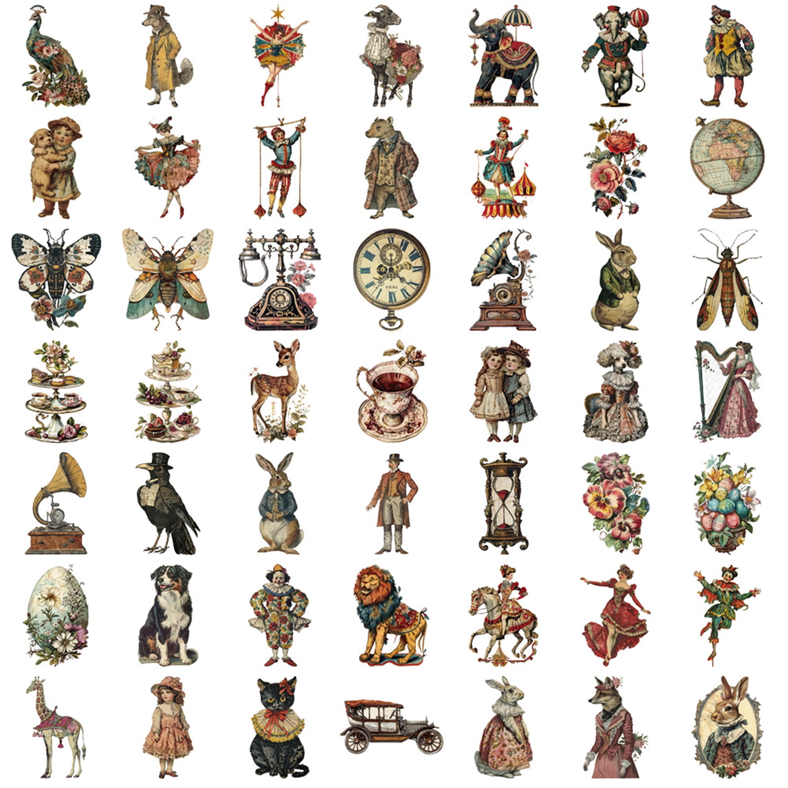 50 Sheets Victorian Eras Sticker Scrapbook Sticker Stationery Sticker ...