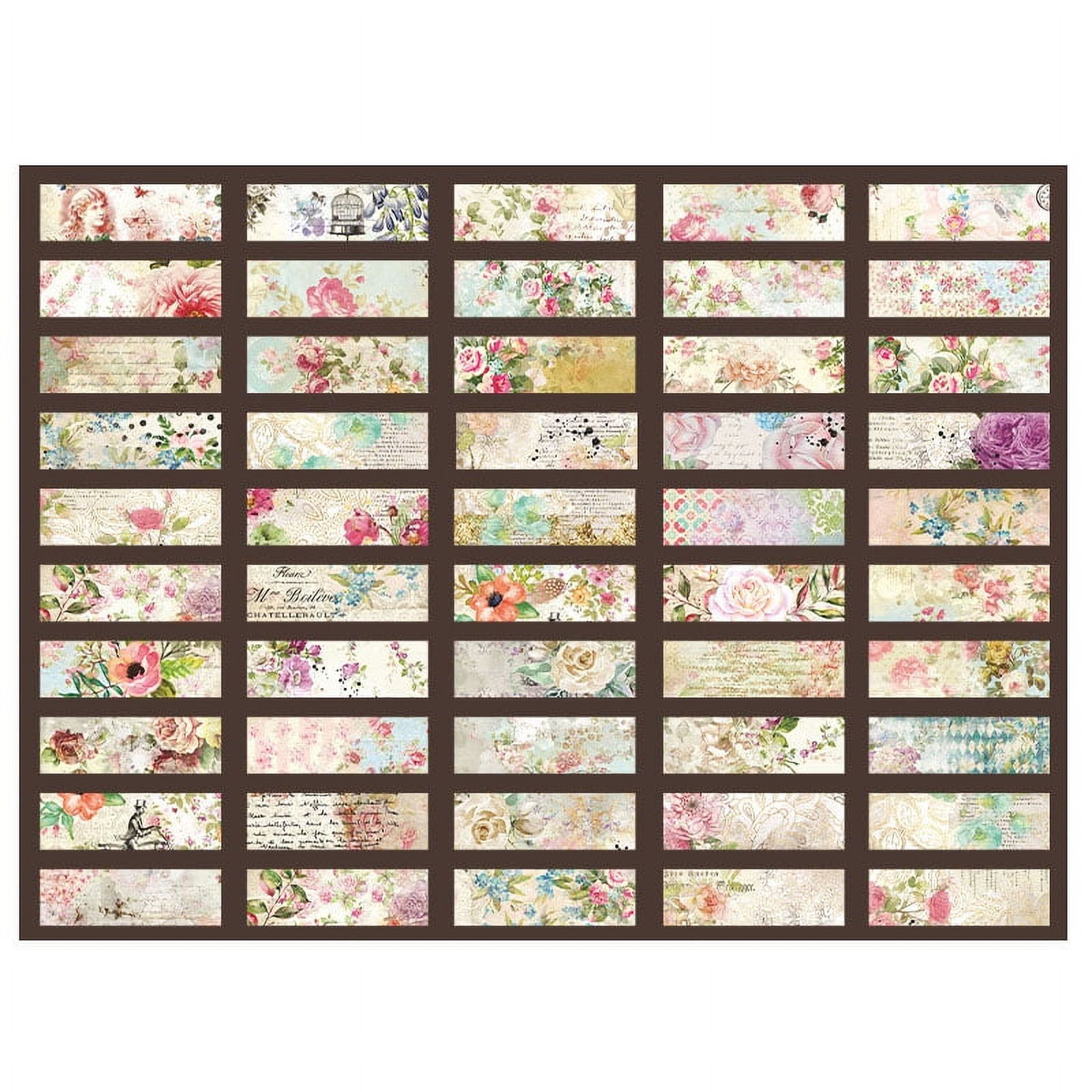 50 Sheets Vintage Scrapbook Sticker Book Rich Patterns Strong ...