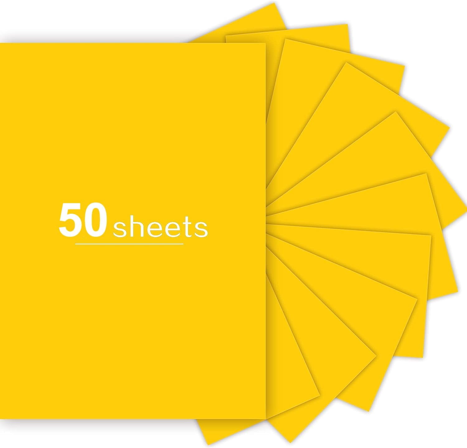 50 Sheets Yellow Cardstock 8.5 x 11 inch, 250gsm/92lb Yellow Cardstock ...