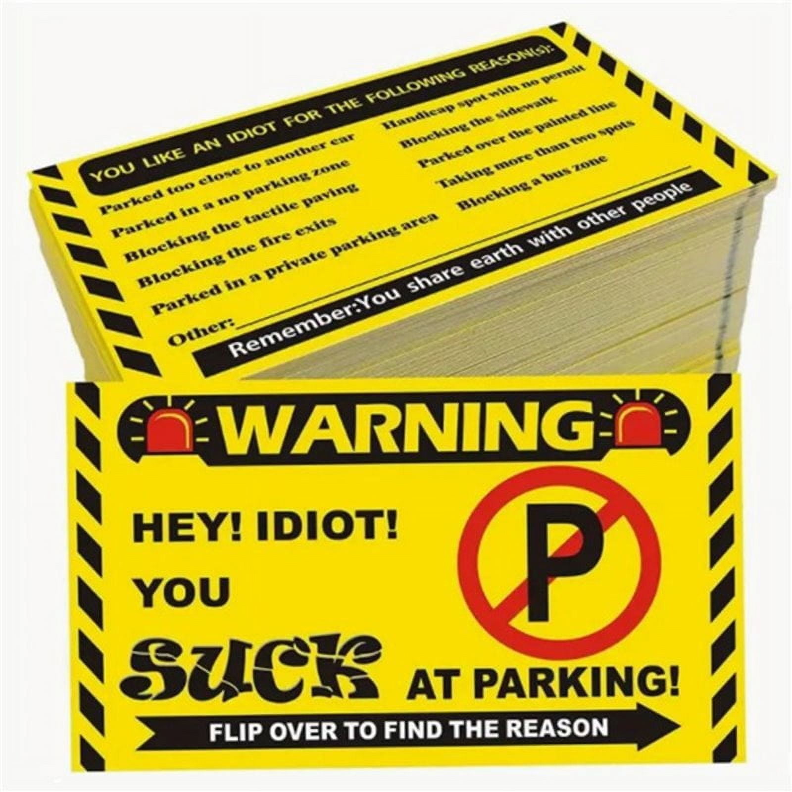 50 Sheets/pack No Parking Cards, Illegal Parking For Many Reasons, No ...