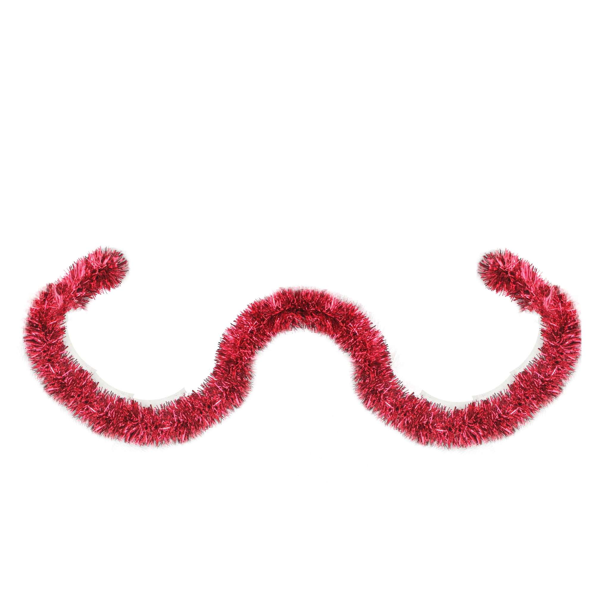 50' Shiny Red Festive Christmas Foil Tinsel Garland - Unlit - 8 Ply ...