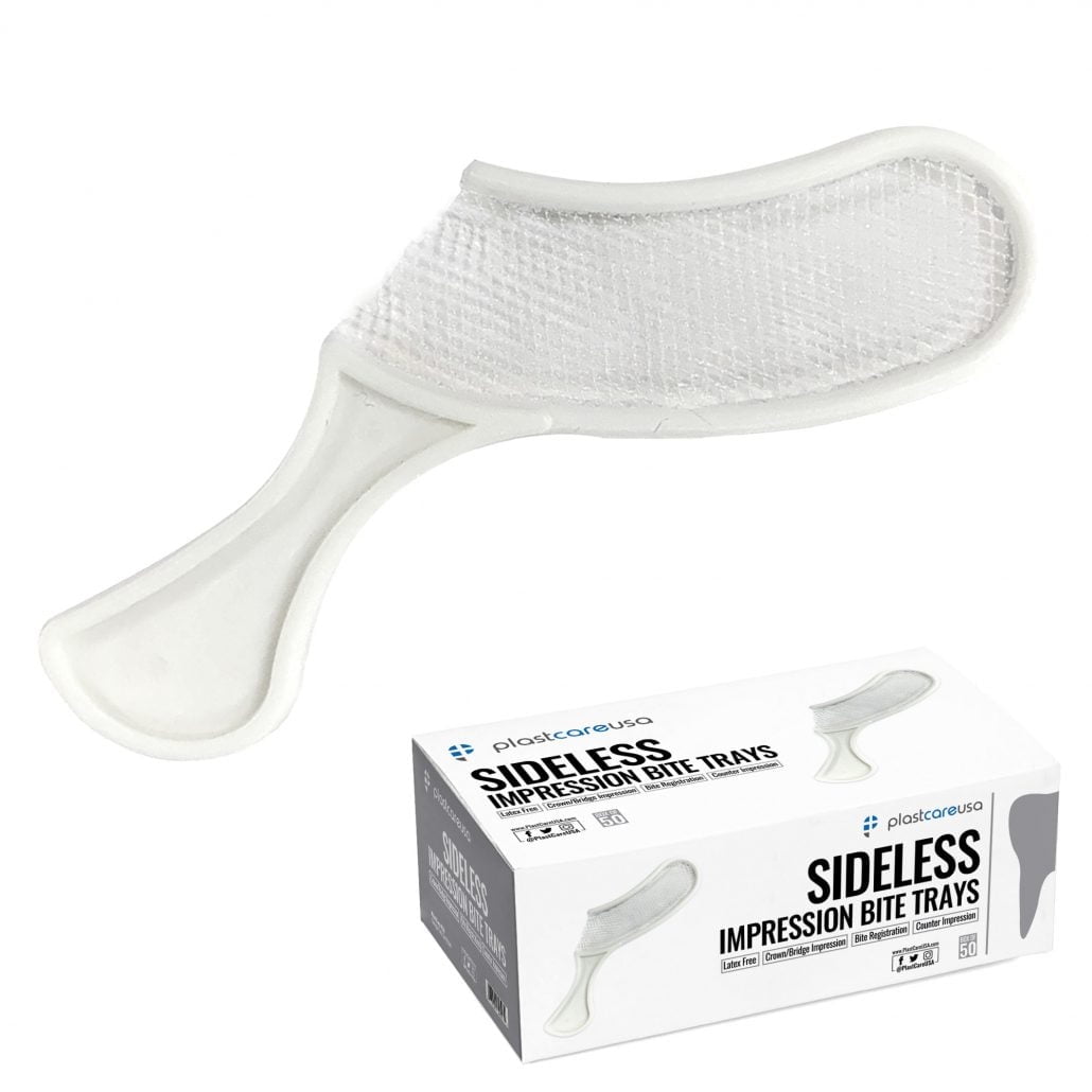 50 Sideless Disposable Impression Bite Trays for Teeth Molds (White ...