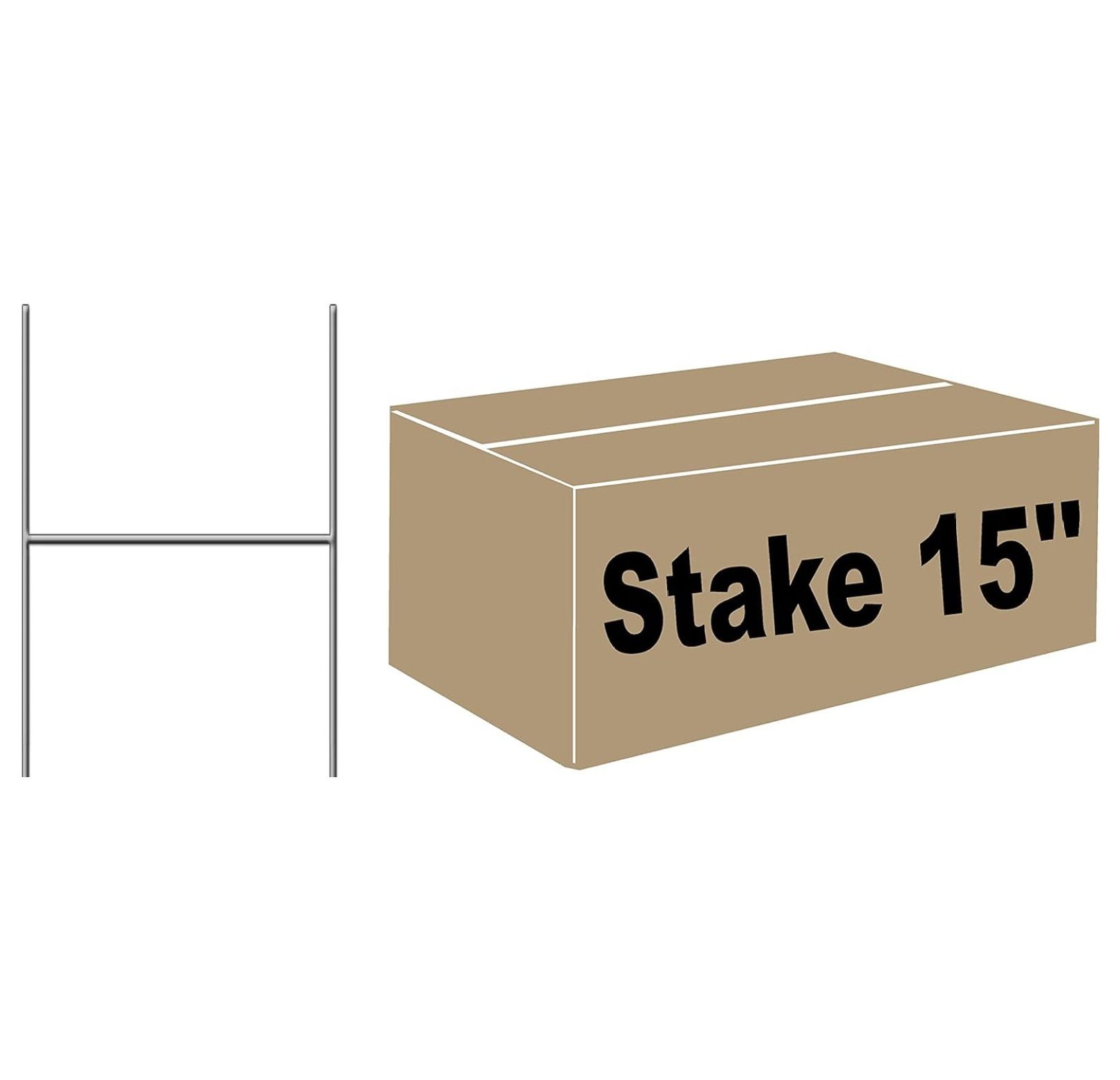 50 Signs Stakes 10x15 inches 9 Gauge Galvanized Wire H-Frame Stake ...