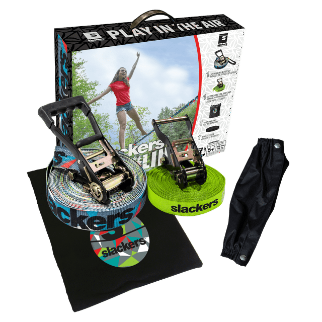 50' Slackers Slackline Classic Set, Balance Beam, Tightrope & Slack ...