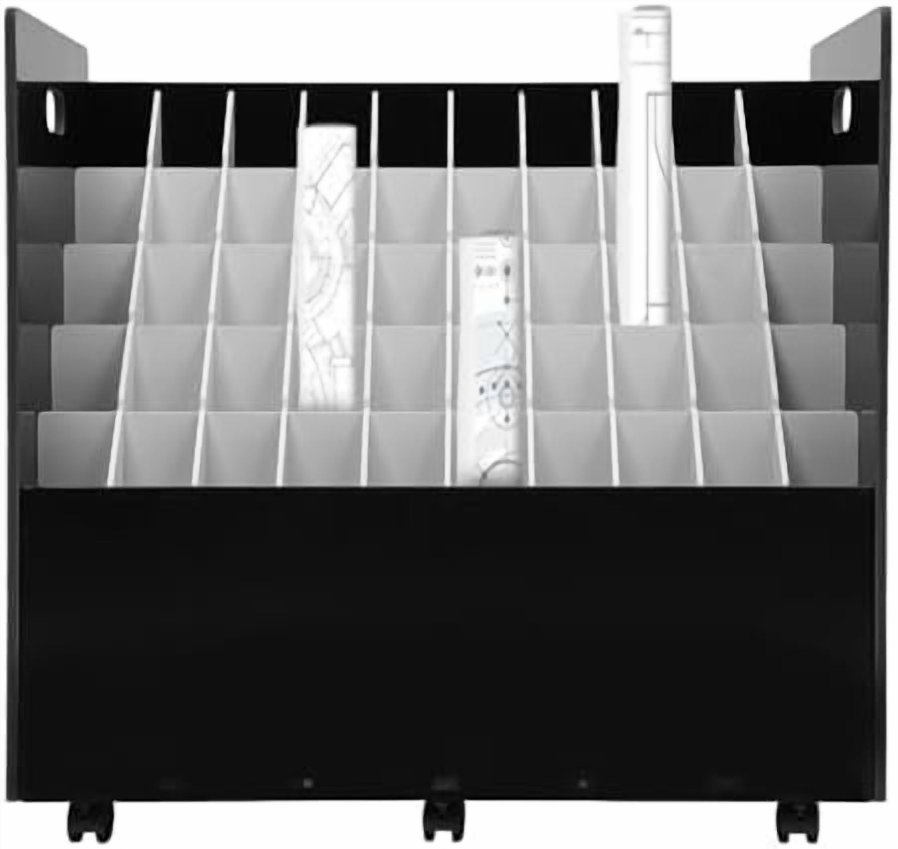 50-Slot Blueprint Storage Organizer, Mobile Roll File Cart Roll File ...