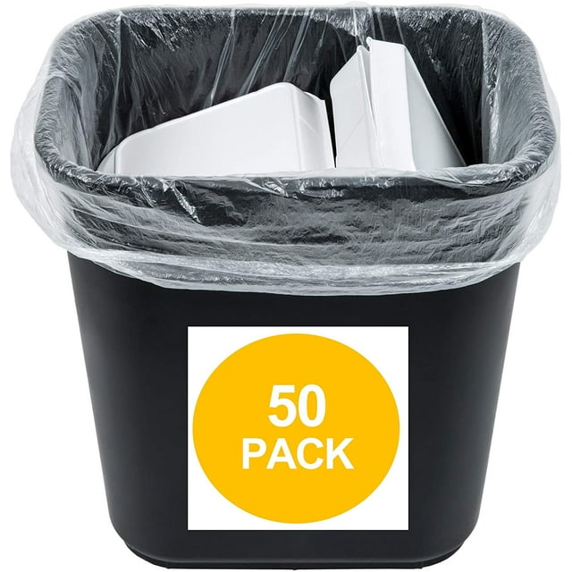 50 Small to Medium Trash Bags | 7-8-9-10 Gallon Trash Bags | 24" x 24 ...