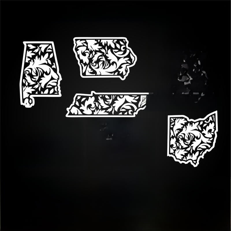 "50-State Premium Tooled Decals – Intricate Laser-Cut Designs for Cars ...