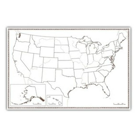 50 States Map (Usa; Large; Foldable; 24" X 36") - Walmart.com