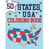 50 States Of America Coloring Book: Maps of the 50 States of the USA ...