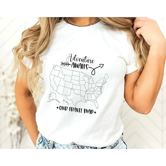 50 States Shirt, USA Traveler,Family Road Trip Shirts,United States Map ...