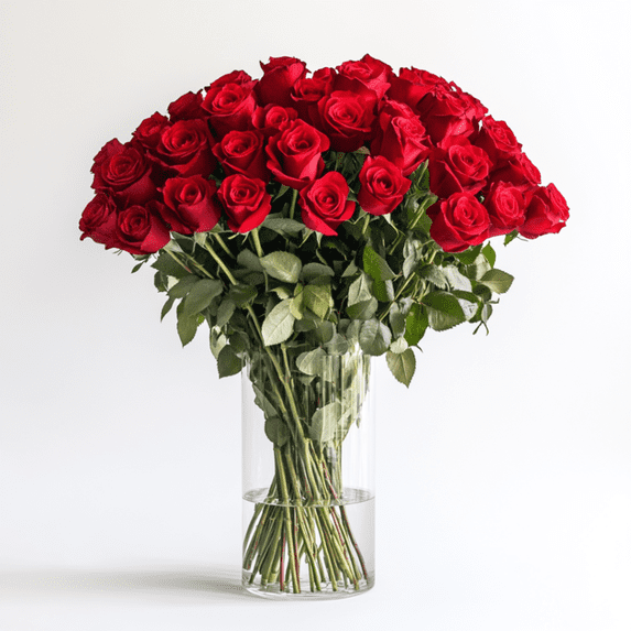 Walmart's Real Long Bulk Freedom Red Rose Bouquet - 50 Stems, Fresh Cut ...