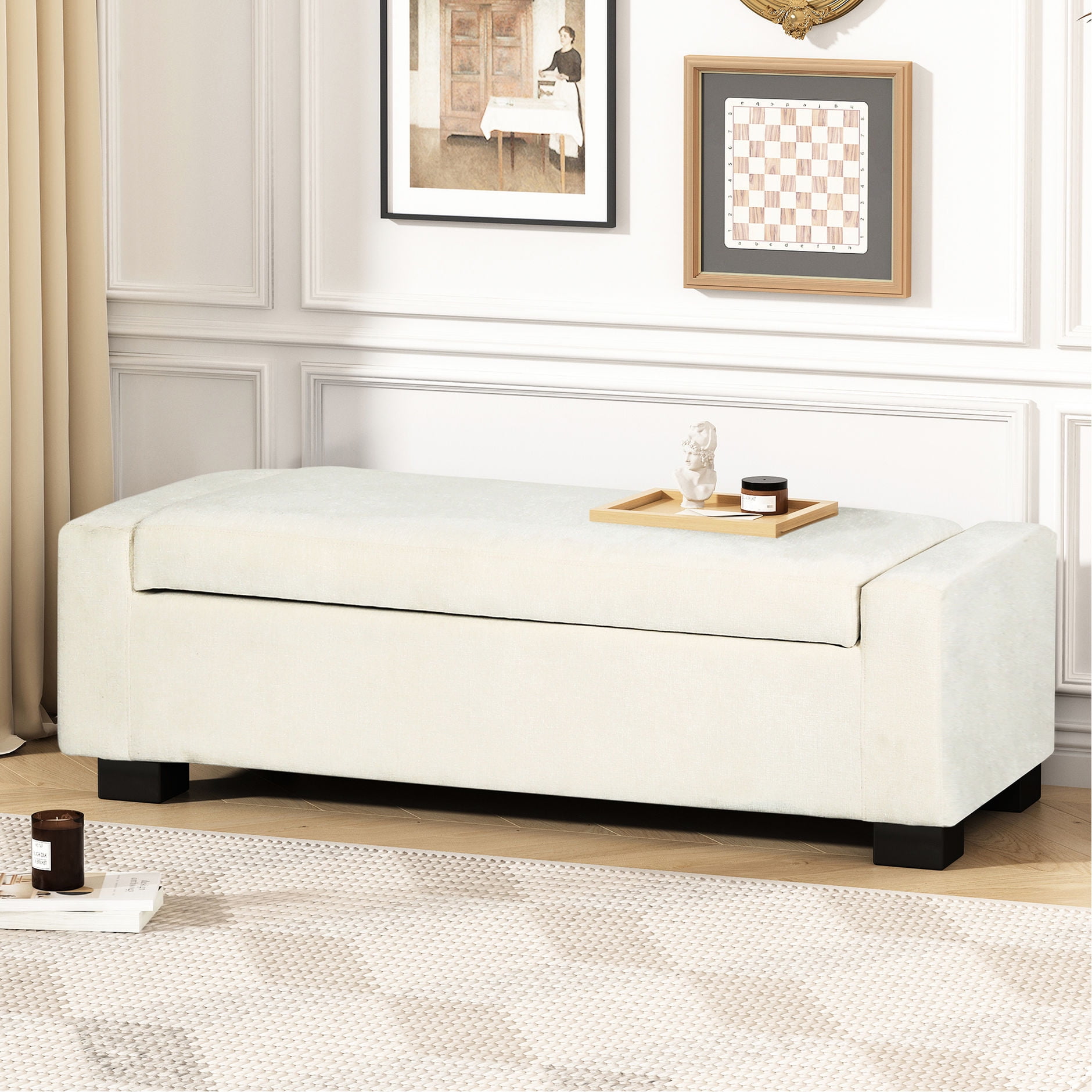 50" Storage Ottoman+Sturdy Structure”-“Living Room Setup+Extra Seating ...