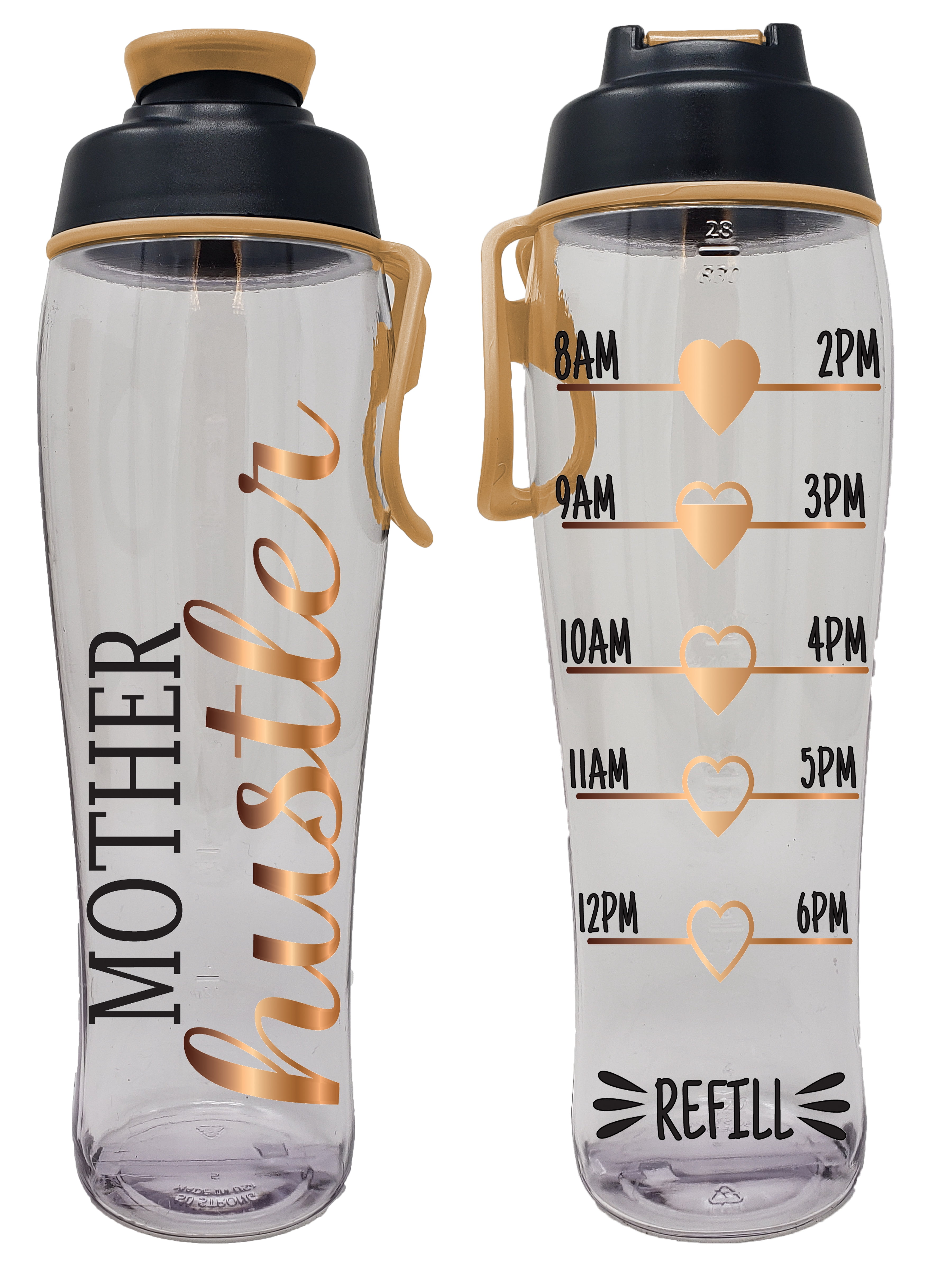 50 Strong BPA Free Reusable Water Bottle with Time Marker - 30 oz ...