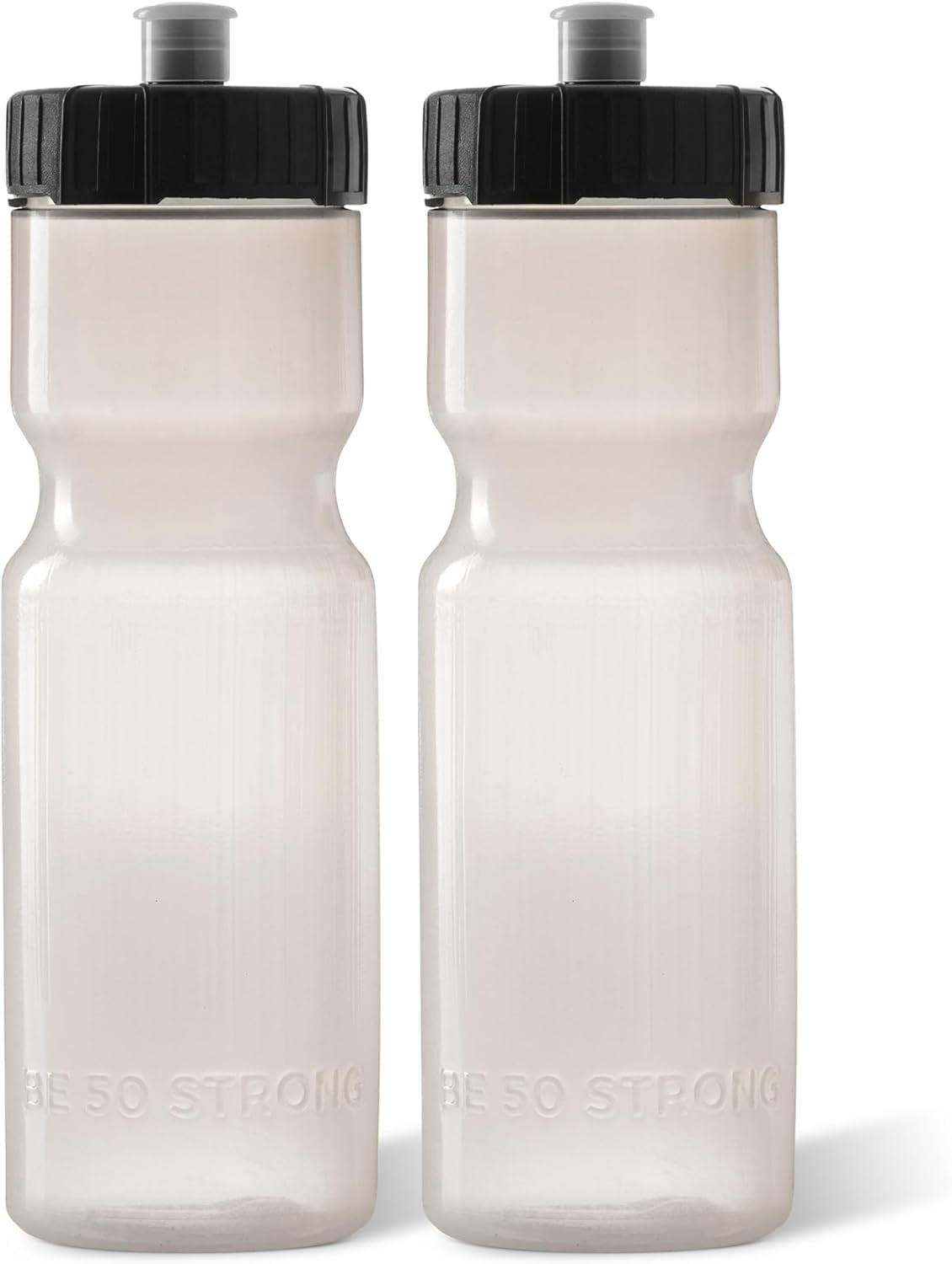 50 STRONG Sports Squeeze Water Bottle 22 oz Reusable Easy Open Cap Fits ...