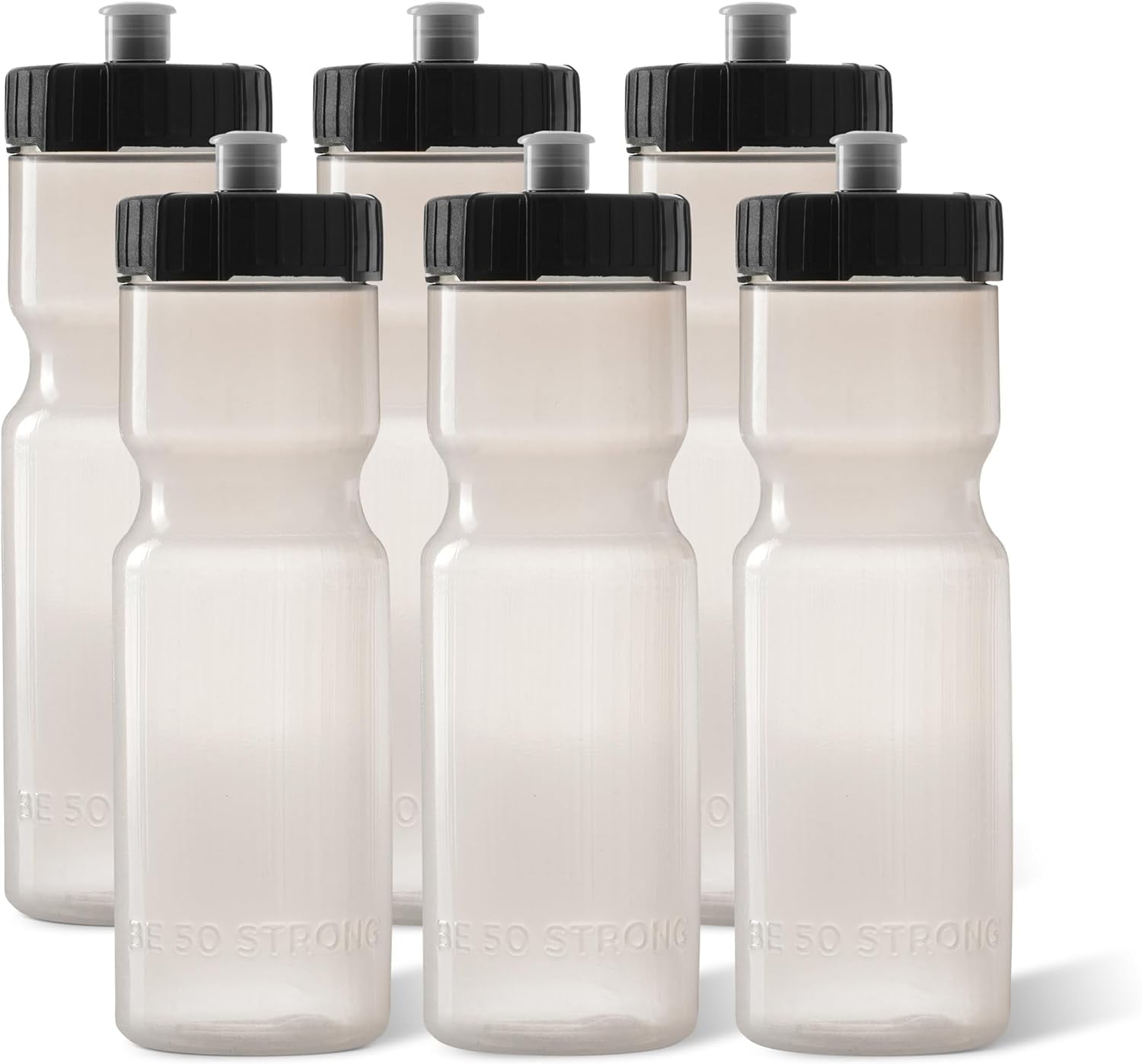 50 Strong 22 oz. Reusable Plastic Sports Squeeze Water Bottle Team Pack ...
