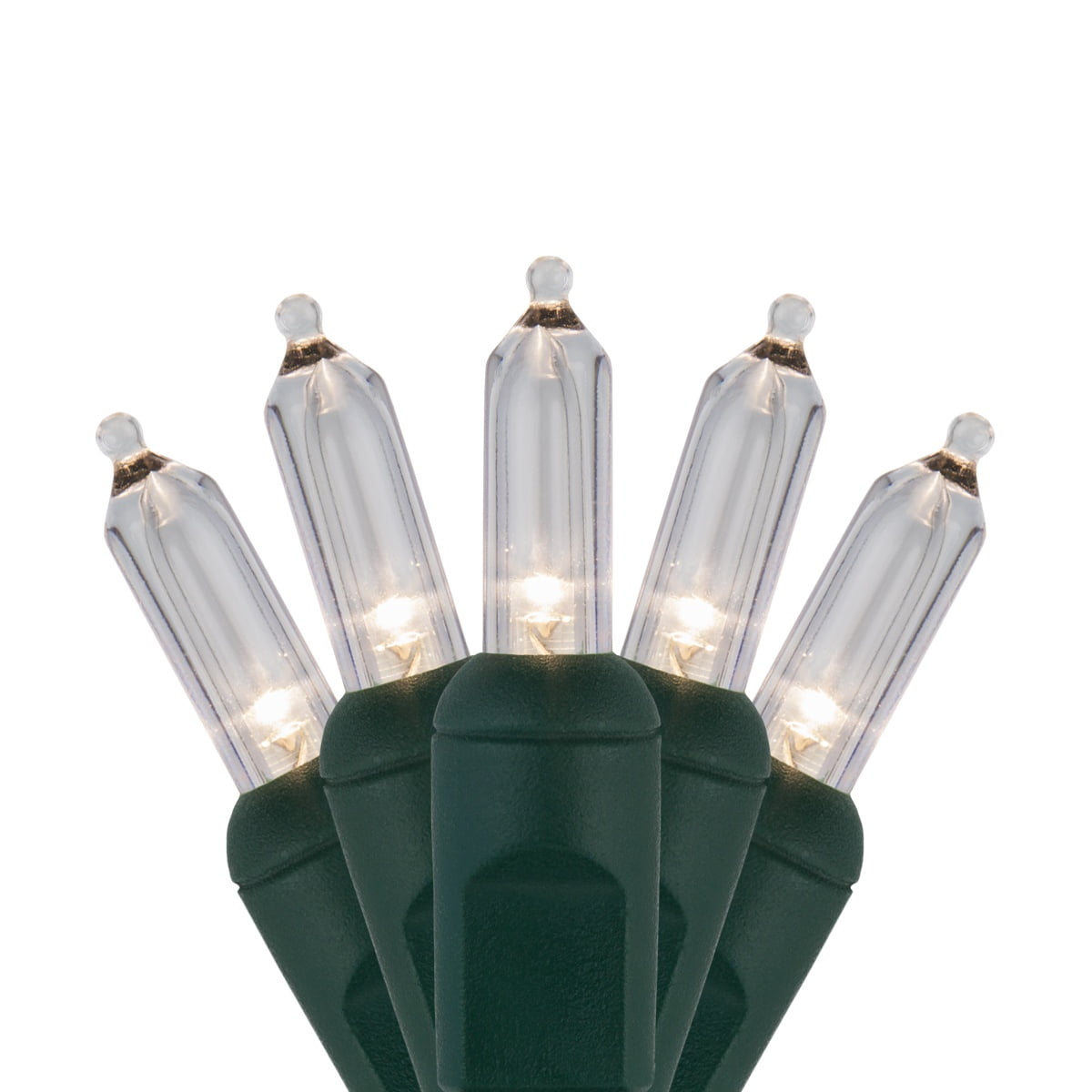 50 T5 LED Warm White Mini Christmas Tree Light Set, 4" Spacing, 17 ...