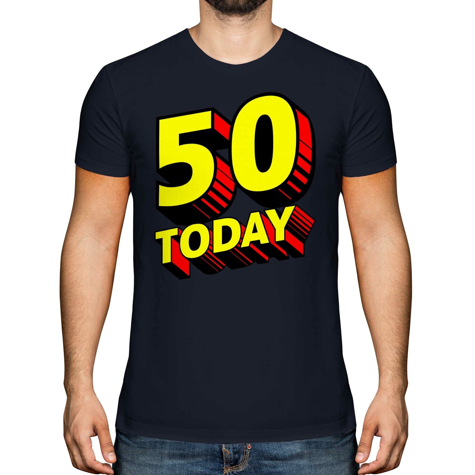 50 TODAY COMIC SUPERHERO DESIGN MENS TSHIRT GIFT PRESENT 50TH BIRTHDAY ...