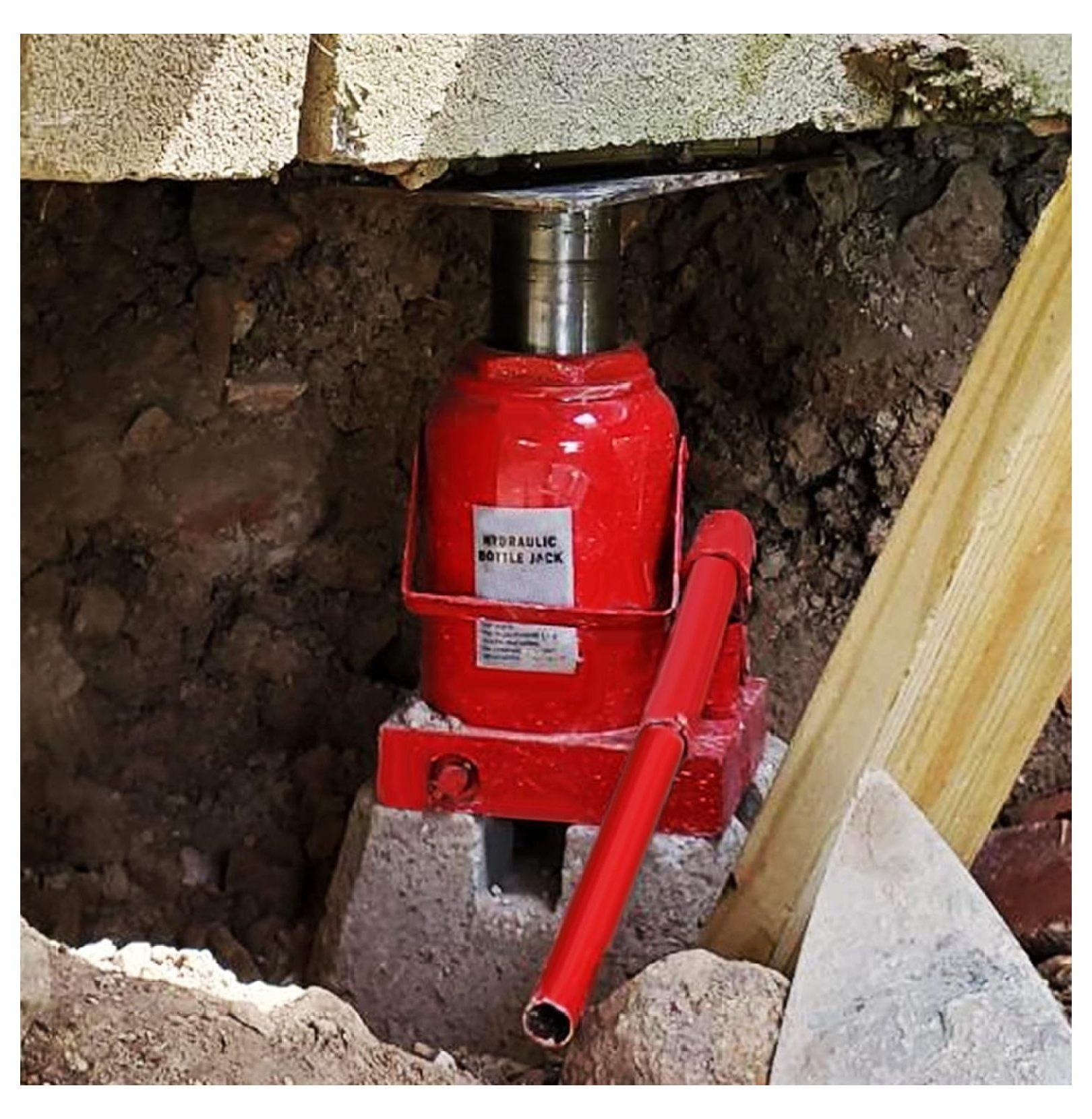 50 TON Bottle Jack Foundation Jack Wide Base Extra Strength Building ...