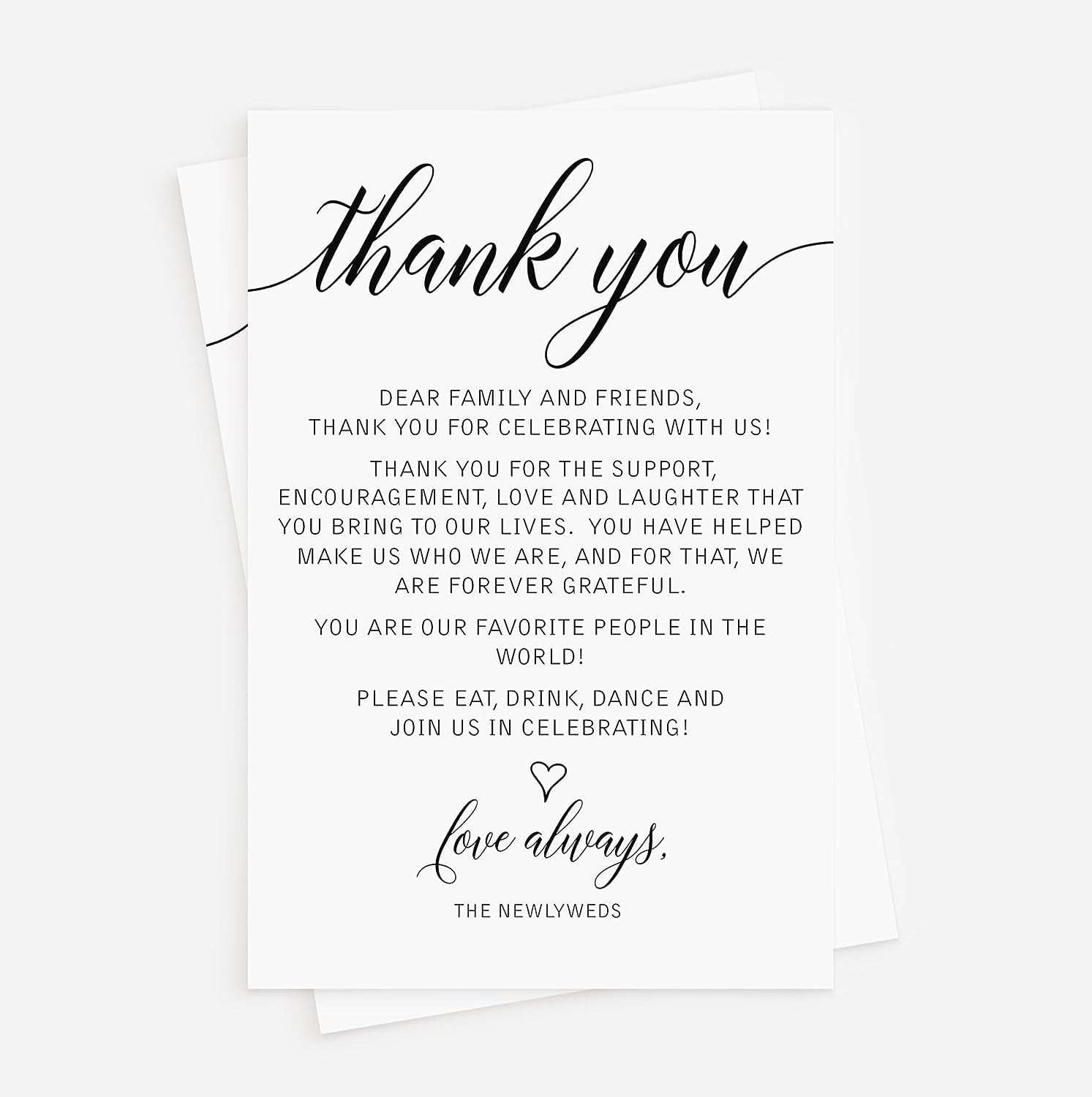 50 Thank You Place Cards, Wedding, Rehearsal Dinner Thank You Table ...