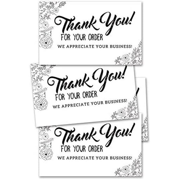 50 Thank You for Your Order Cards, Customer Thank You Cards, Package ...