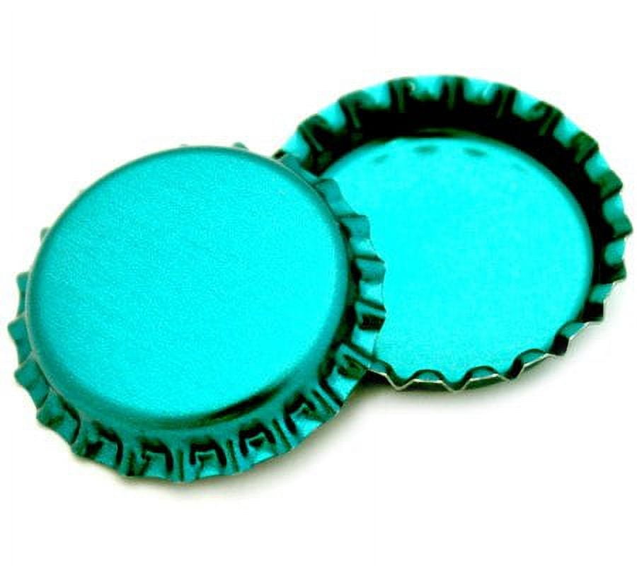 50 Turquoise Blue Metallic Bottle Caps Shiny Colors Craft Linerless ...