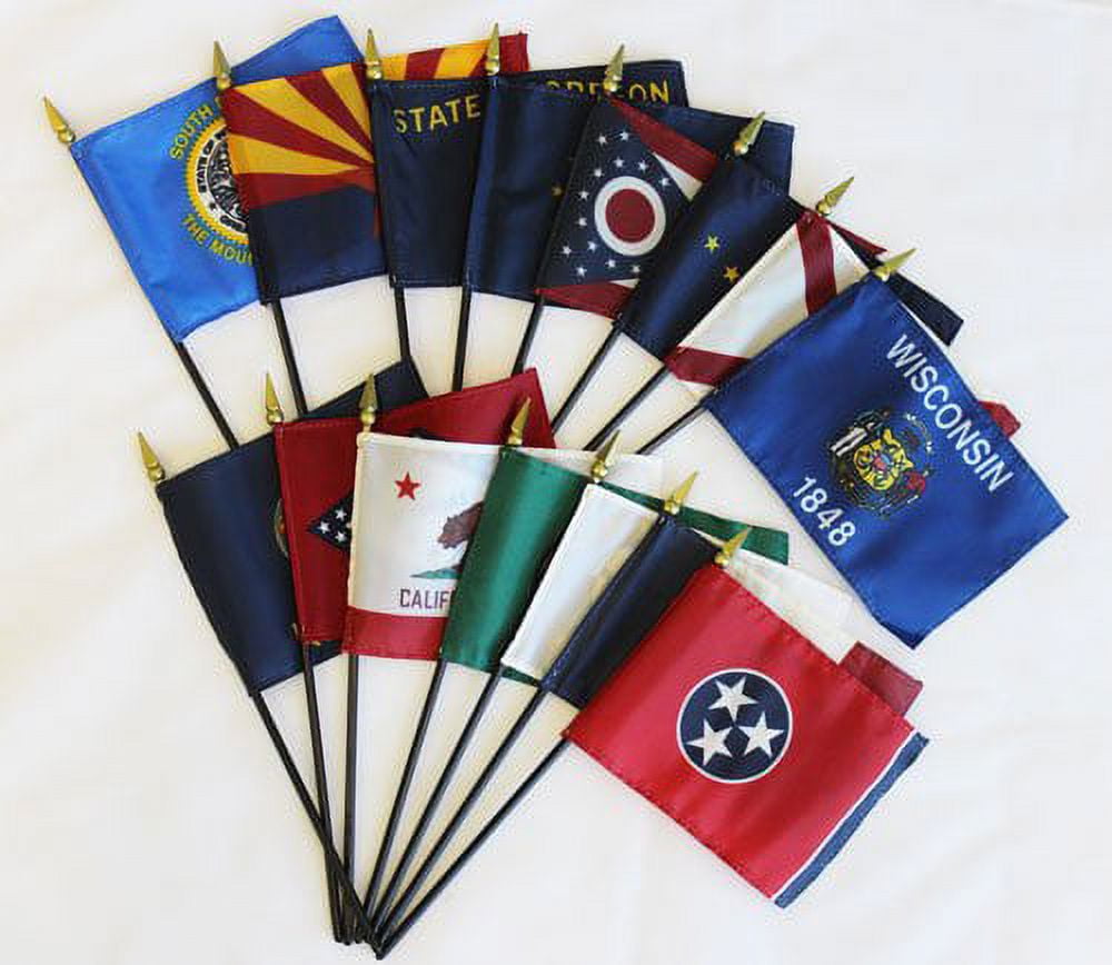 50 US State Stick Flag Set (4"x6" Flags) - Walmart.com