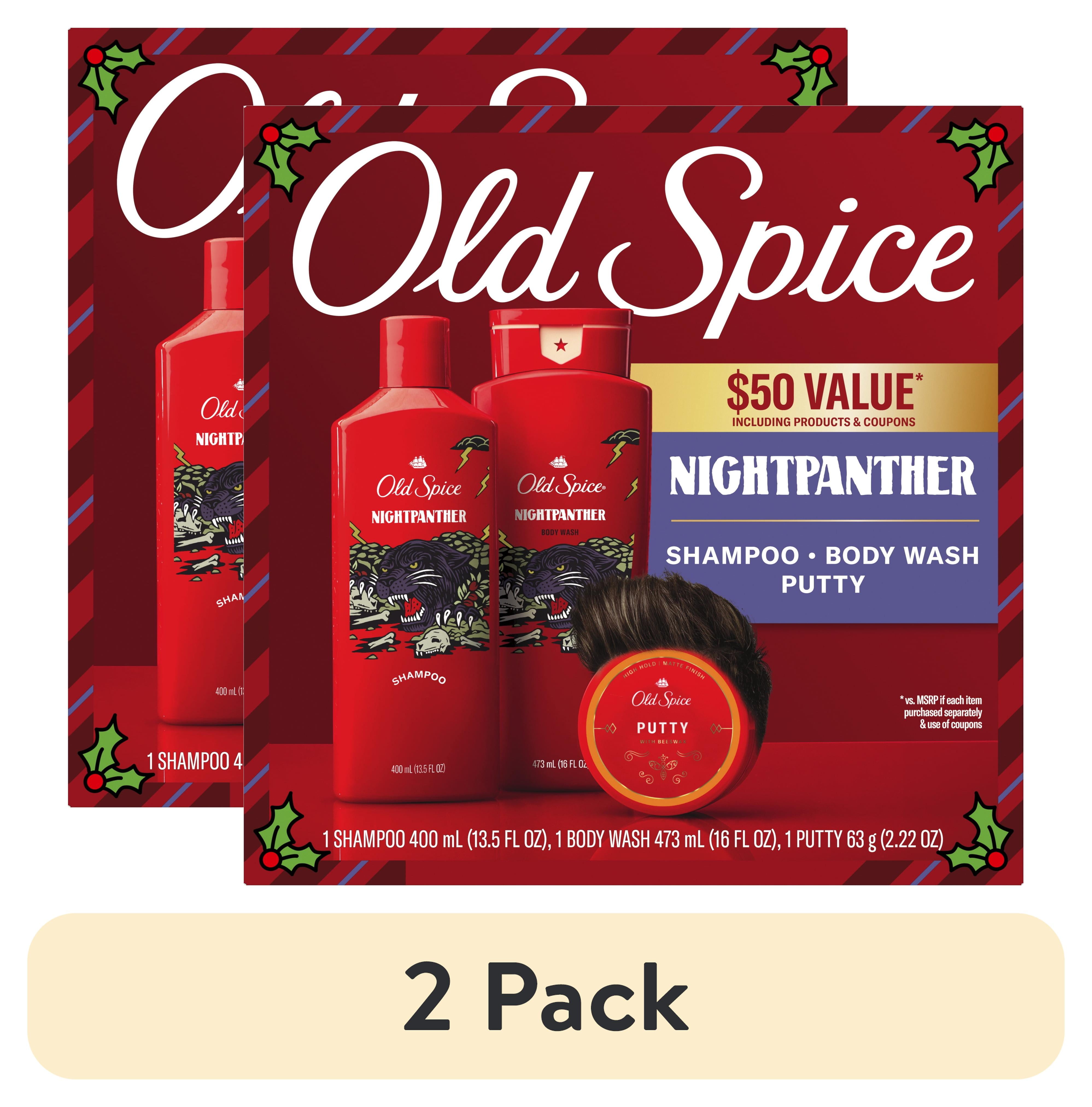 (2 pack) Old Spice Nightpanther Holiday Pack, Shampoo, Body Wash and ...