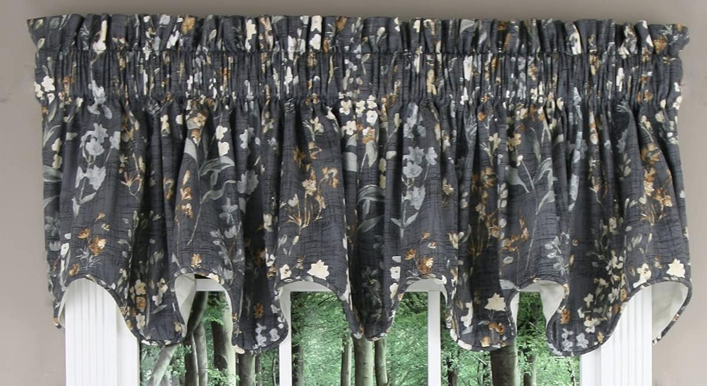 50 W x 18 L Inch Lined Scalloped Valance Color: Dark Gray - Walmart.com