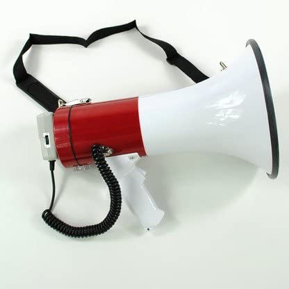 50 Watt Megaphone with Safety Siren, Handheld Microphone, Pistol Grip ...