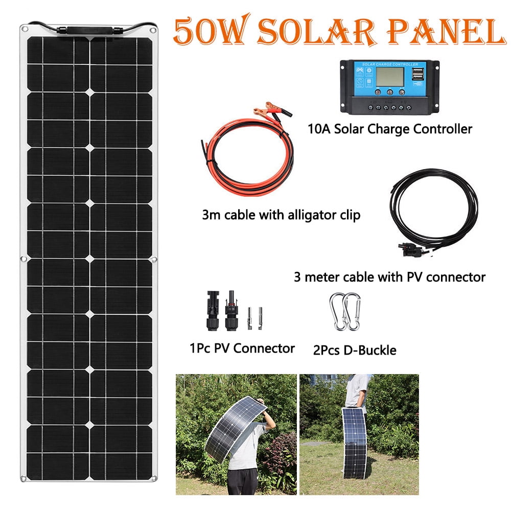 XINPUGUANG 50W Flexible Solar Panel Kit 12V monocrystalline solar PV ...