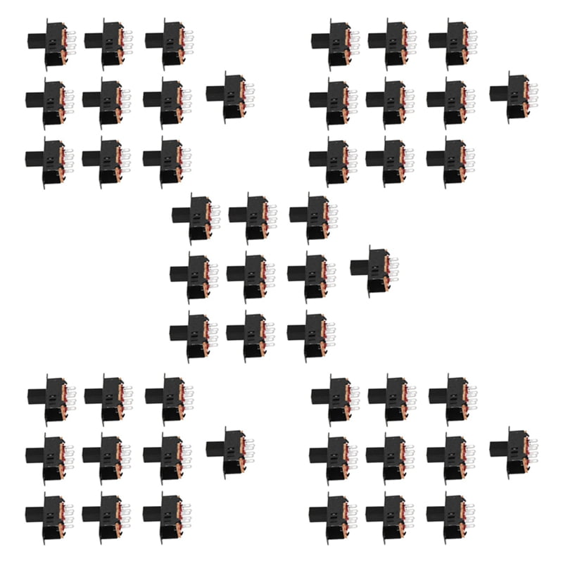 50 X DC 0.5A 50V 3 Position 2P2T DPDT Panel Mount Slide Switch SS23D32 ...