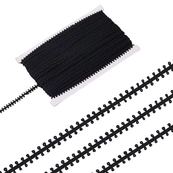 50 Yards 0.31 Inch Black Gimp Braid Trim Flat Woven Lace Tassel Cord ...