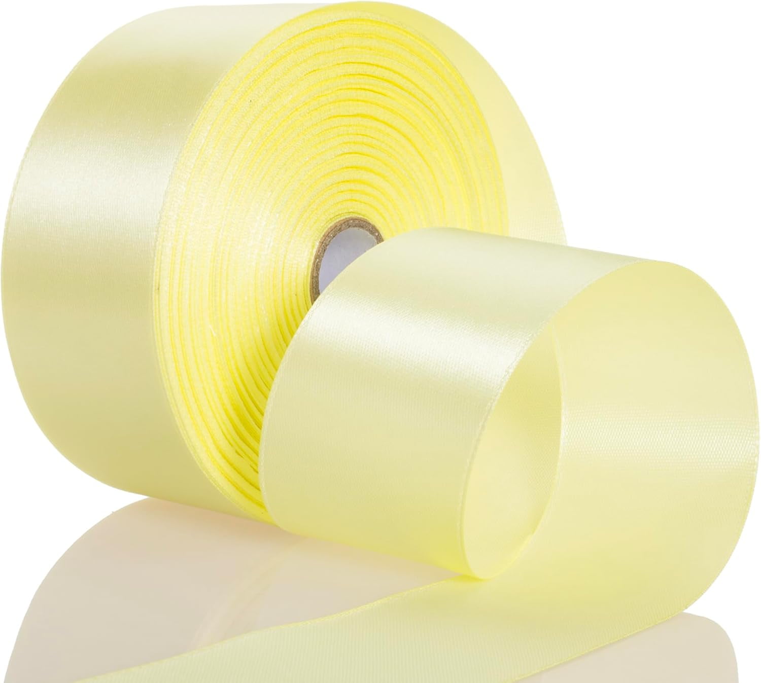 50 Yards 1 1/2 Inch Baby Maize Satin Ribbon, Single Face Polyester ...