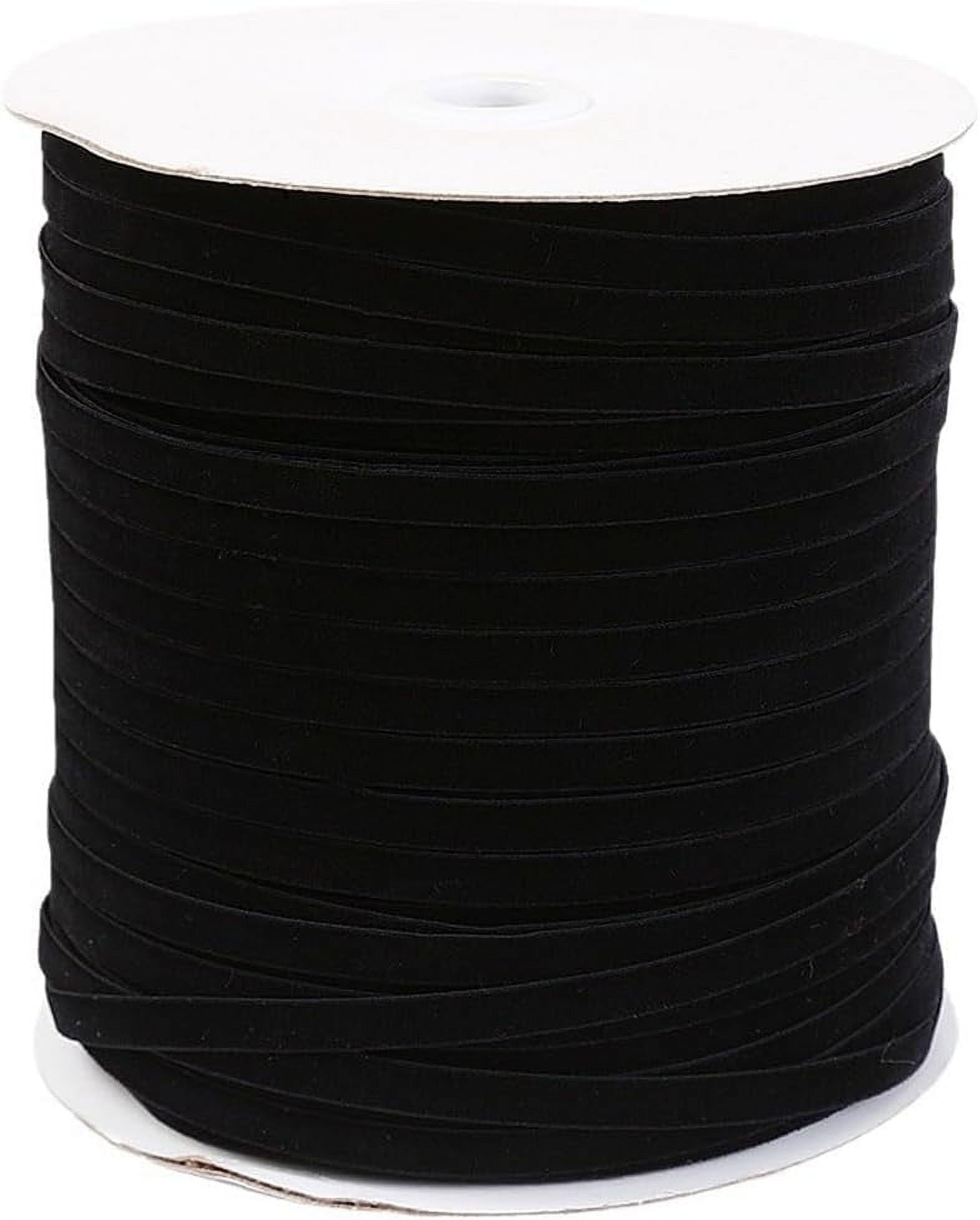 50 Yards 3/8 Inch Black Thin Velvet Ribbon Rolls Vintage Soft Single ...