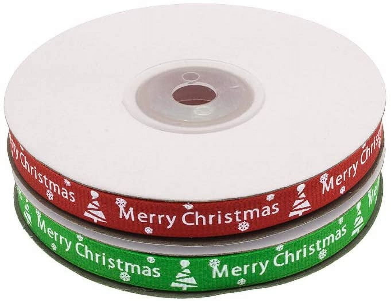 50 Yards 3/8" Wide Christmas Ribbon for Gifts Package Wrapping, Hair ...