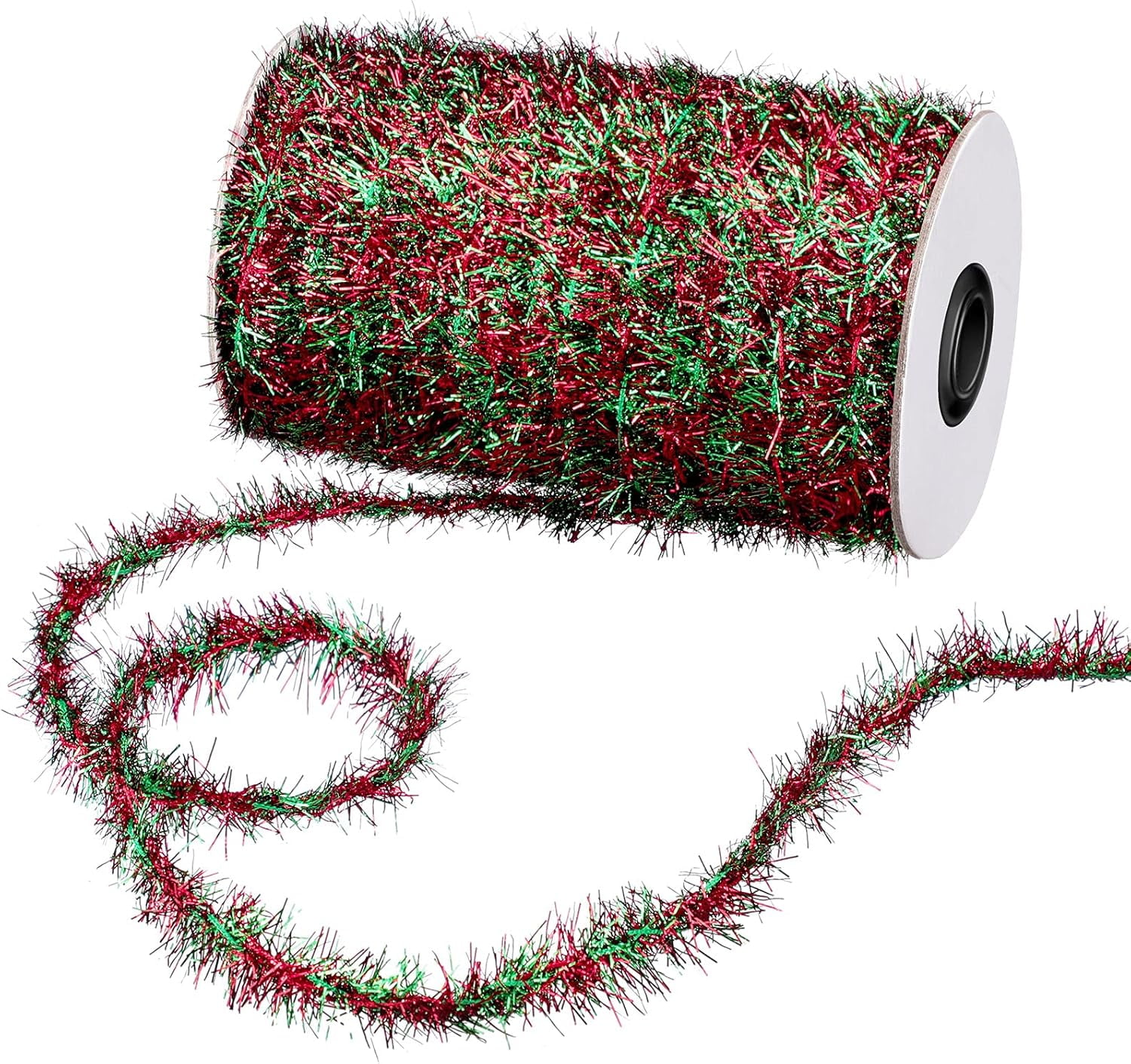 50 Yards Christmas Tinsel Garland Thin Glitter Tinsel Metallic Holiday ...