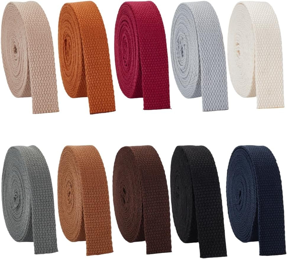 50 Yards Cotton Webbing 10 Colors Webbing Straps 3/4 Inch Wide Sewing ...