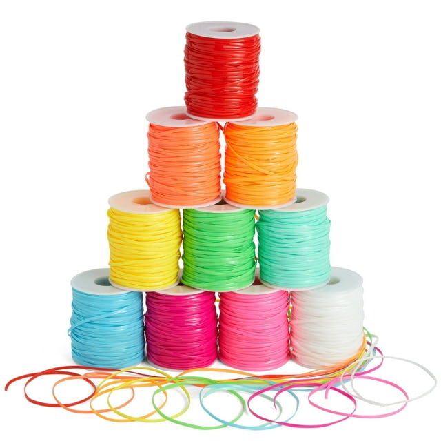 50 Yards Each Lanyard String, Gimp String in 10 Assorted Neon Colors ...