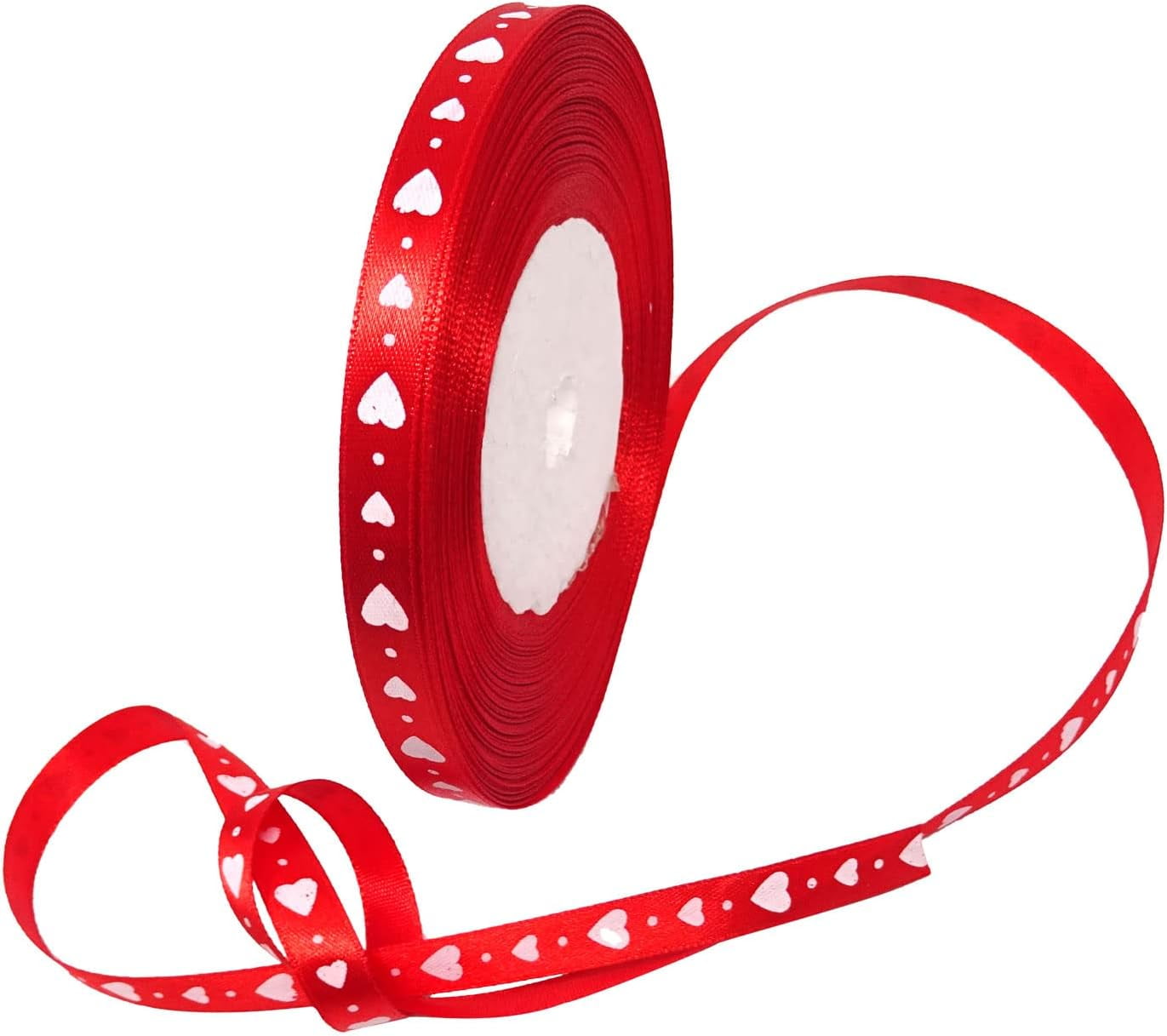 50 Yards Red Love Heart Ribbon Valentine's Day Gifts Ribbon for Crafts ...