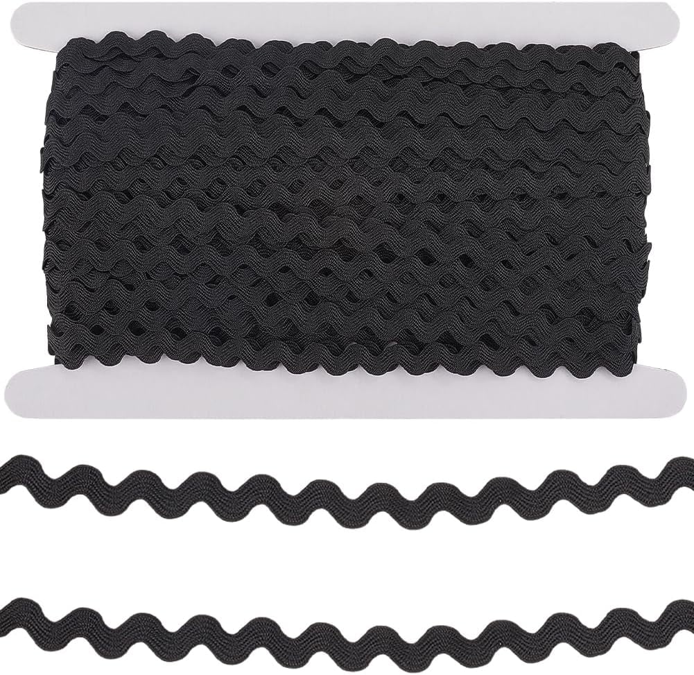 50 Yards Rick Rack Trim for Sewing 3/8 Inch RIC Rac Black Sewing ...
