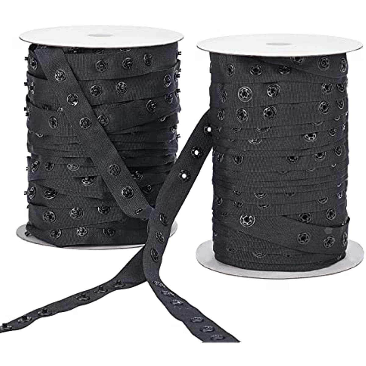 50 Yards Sewing Snap Tape Black Snap Button Tape 0.7” Polyester Snap ...
