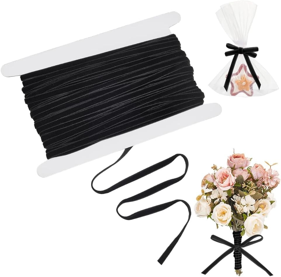 50 Yards Velvet Ribbon 1/4 Inch Single Face Velvet Ribbons Roll Vintage ...