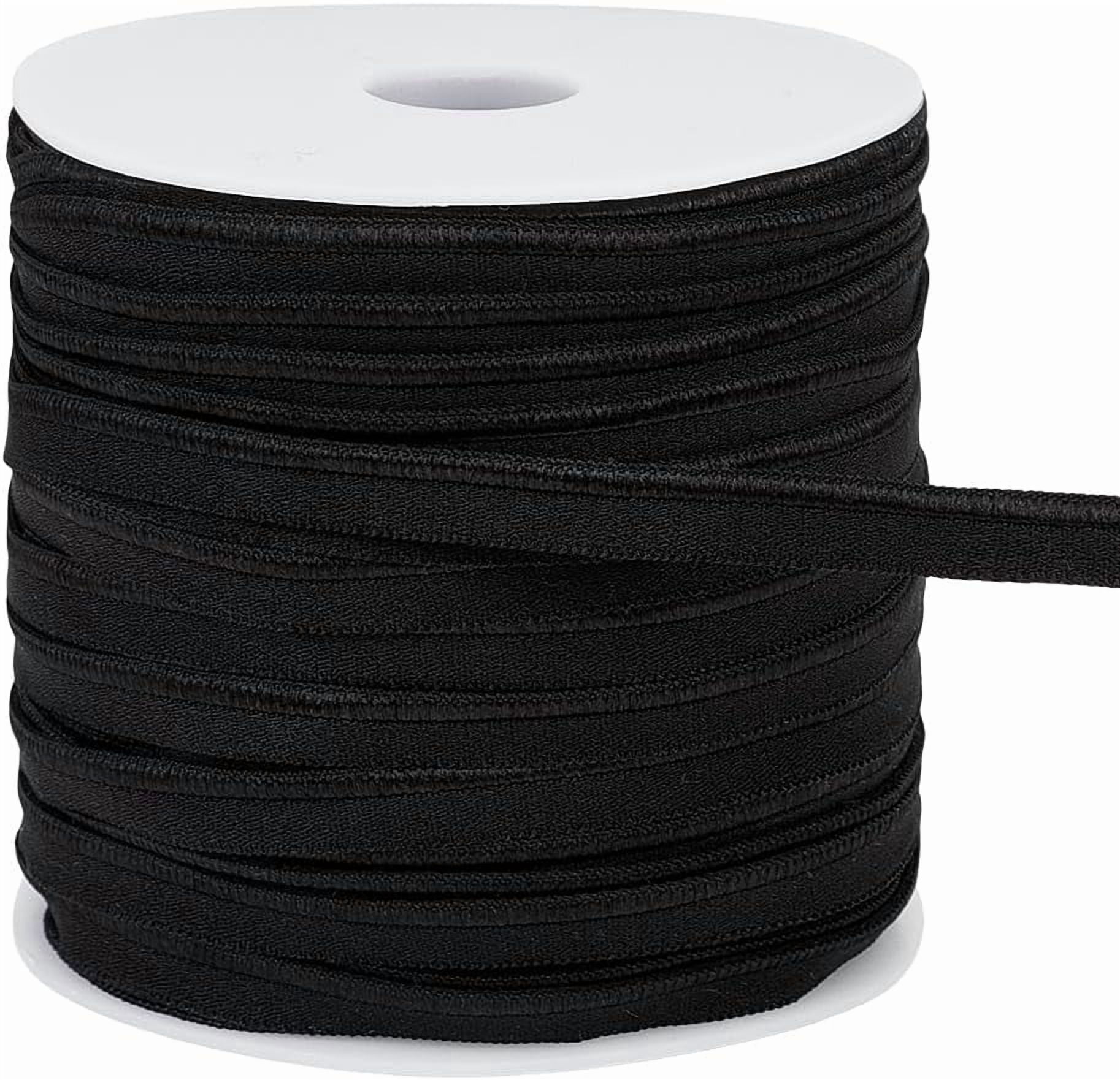 50 Yardsx0.35 Inch Piping Trim with Welting Cord Black Elastic Piping ...