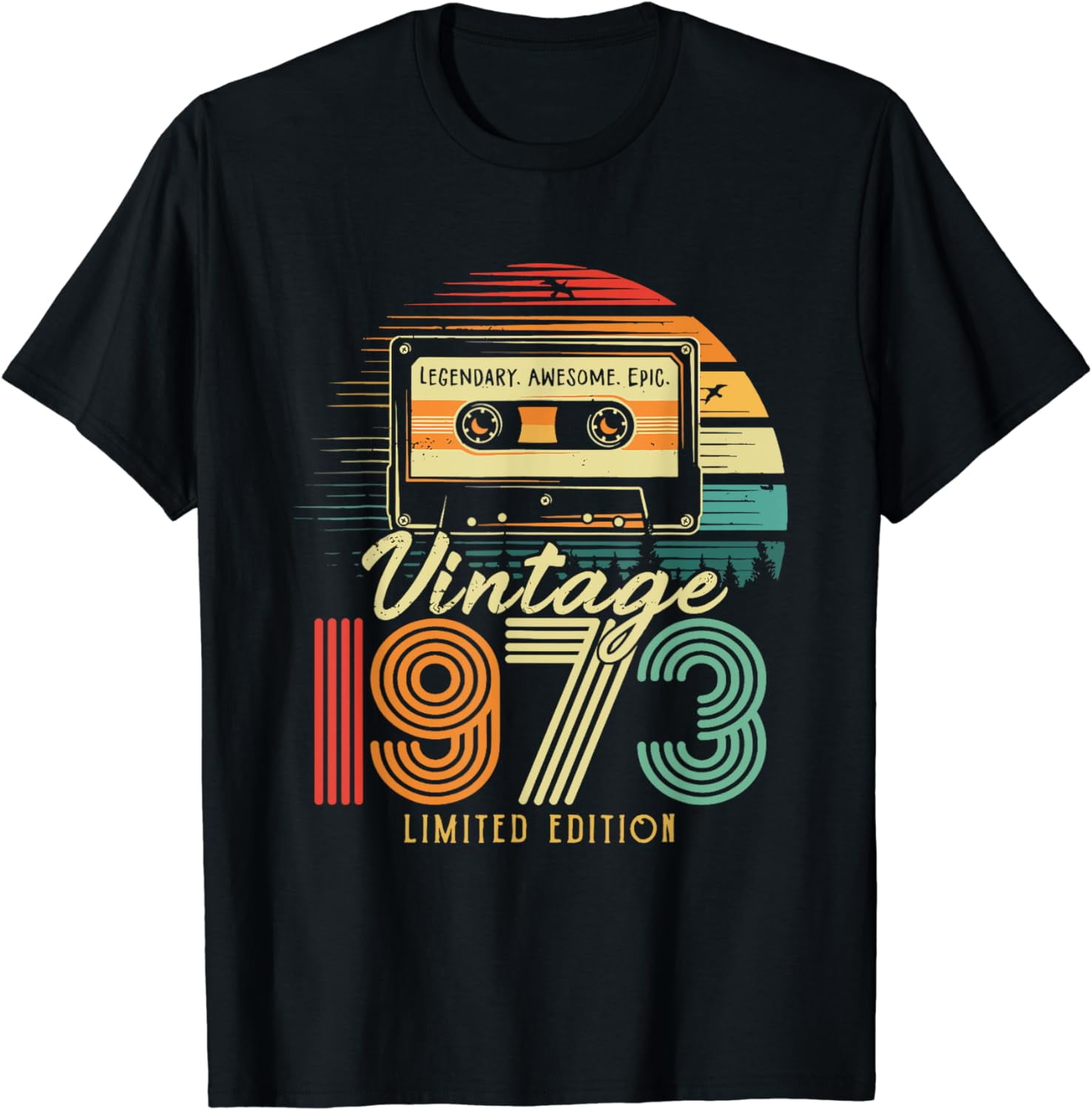 50 Year Old Gifts Vintage 1973 Cassette Tape 50th Birthday T-Shirt ...