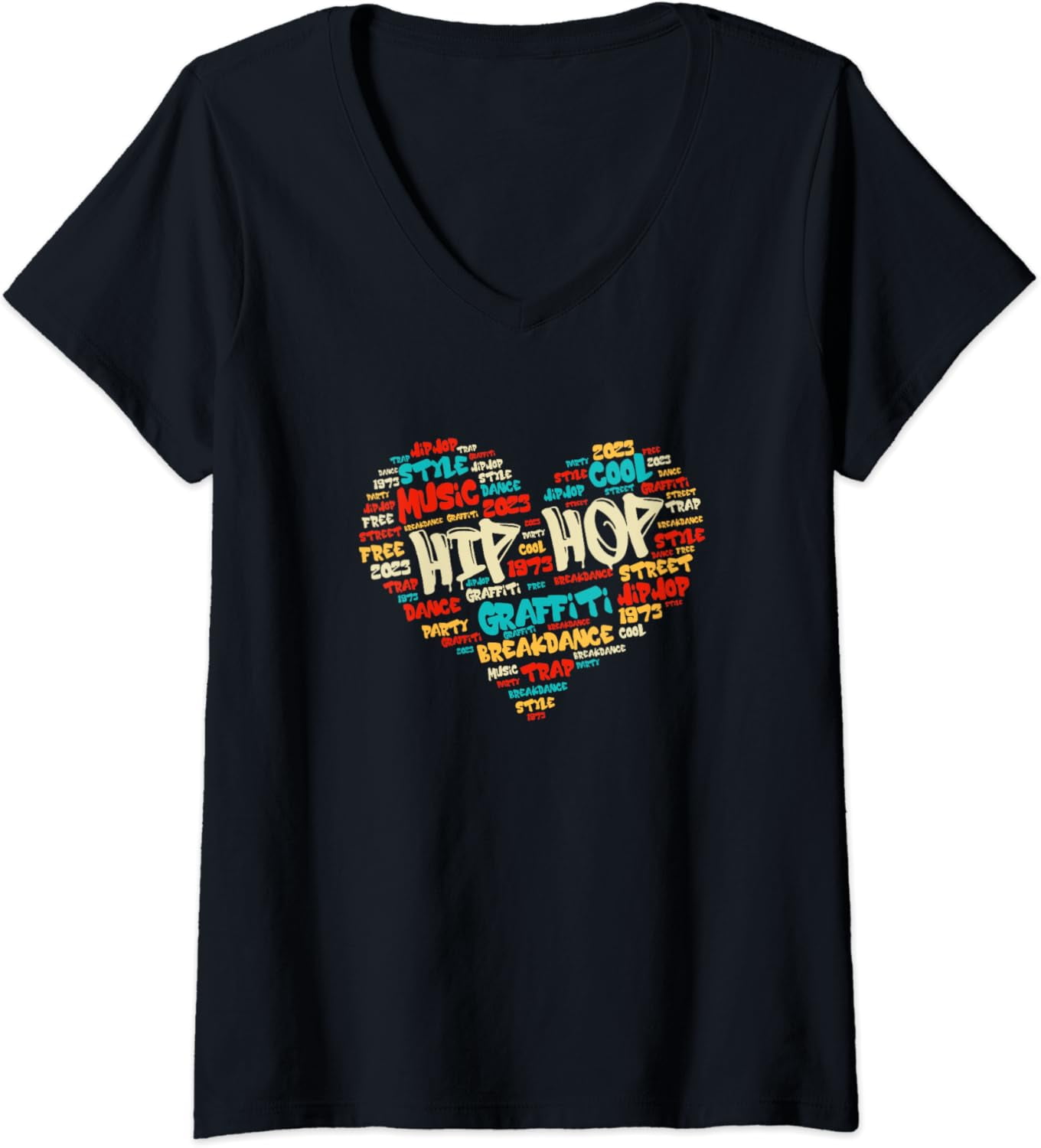 50 Years Old 50th Anniversary Of Hip Hop Graffiti Love V-Neck T-Shirt ...