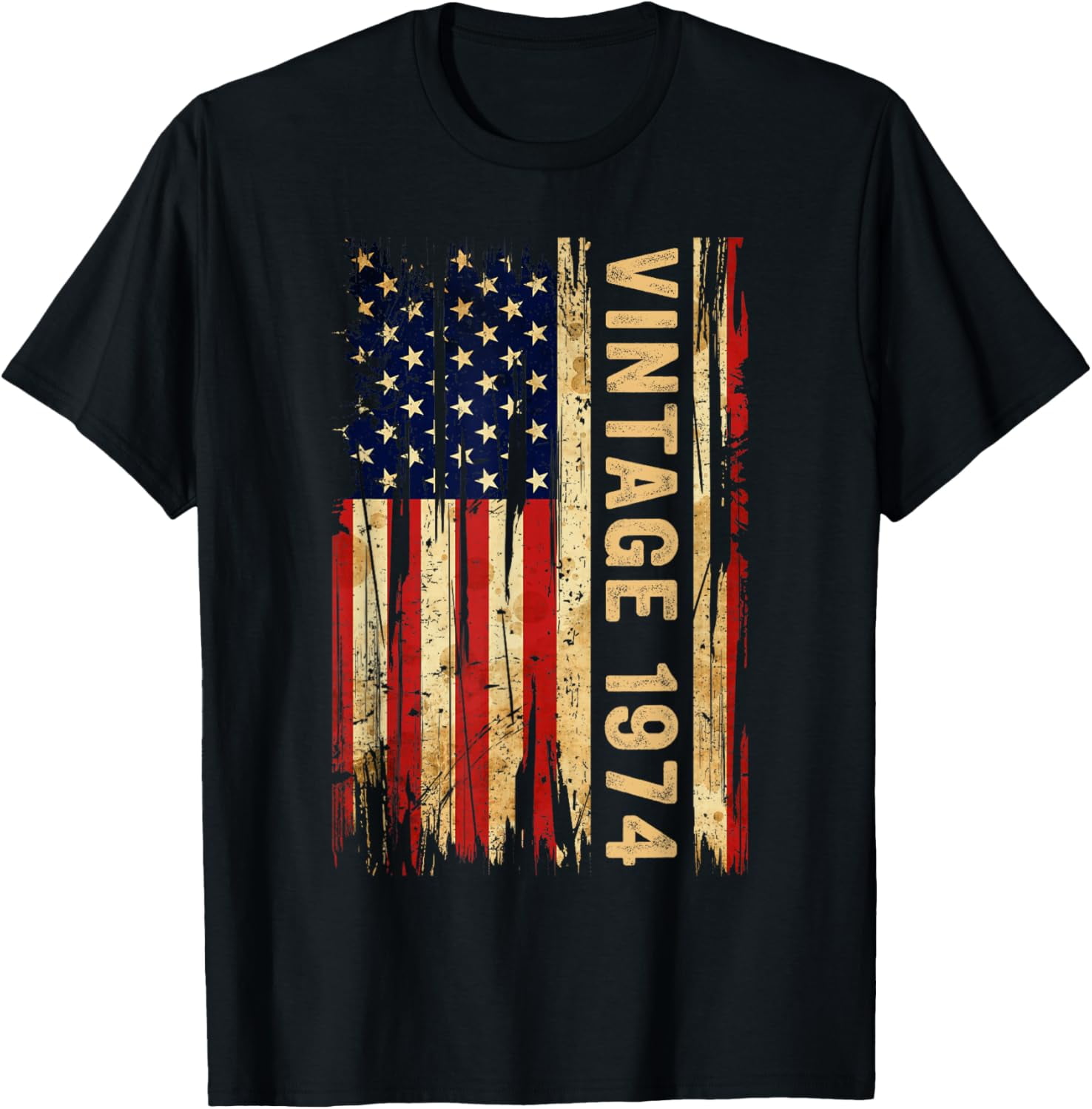 50 Years Old Vintage 1974 American Flag 50th Birthday Men T-ShirtMen ...